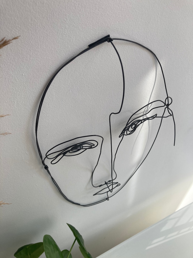 Abstract Face Wire Art Sculpture 3D Wall Hanging Decor - Etsy
