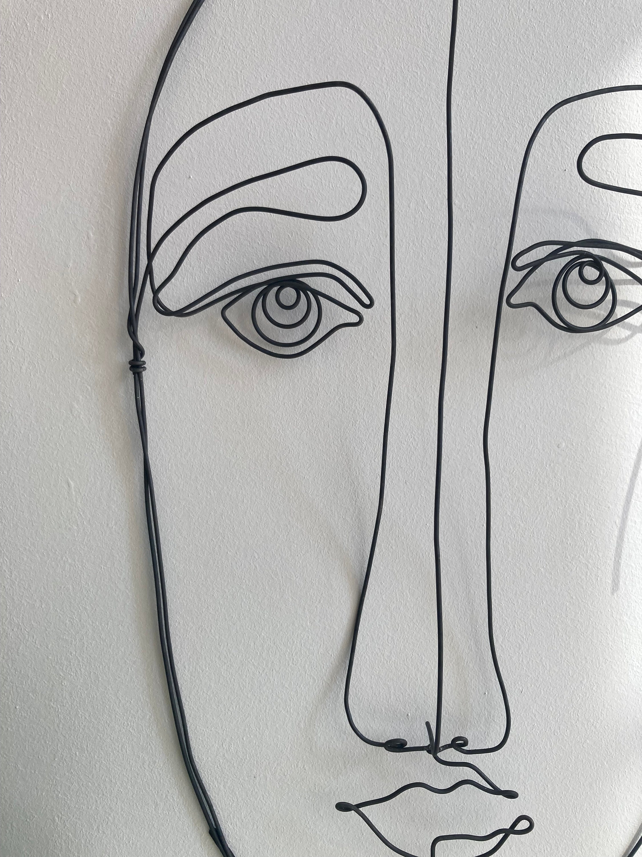 Abstract Face Wire Art Sculpture 3D Wall Hanging Decor | Etsy