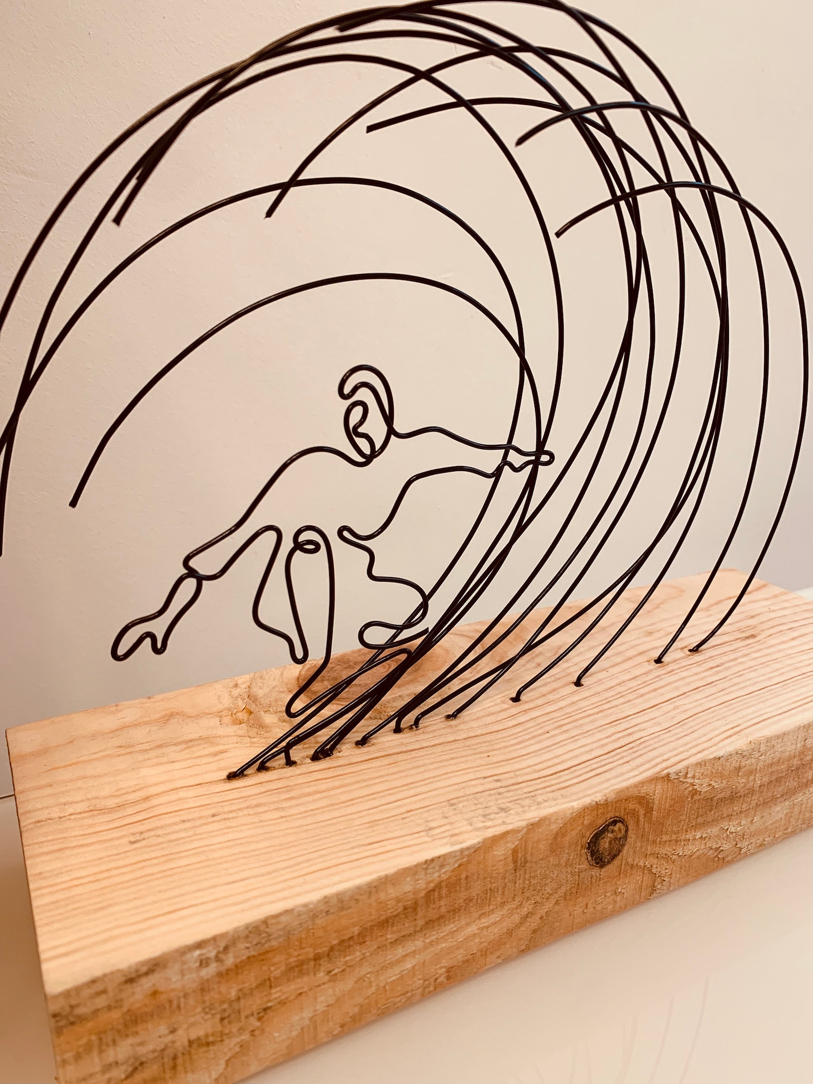Wire Art Abstract Surfing Sculpture Office Decor Wave & - Etsy