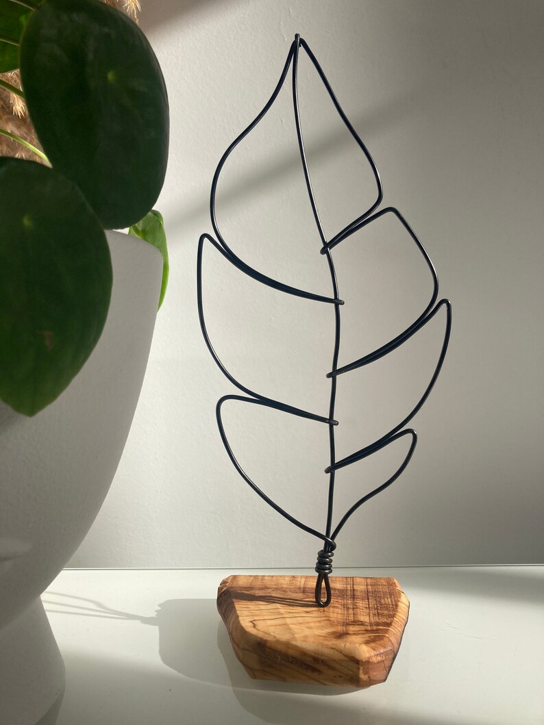 Wire Art Leaf Metal Leaf Desk Decor Office Decor Home - Etsy