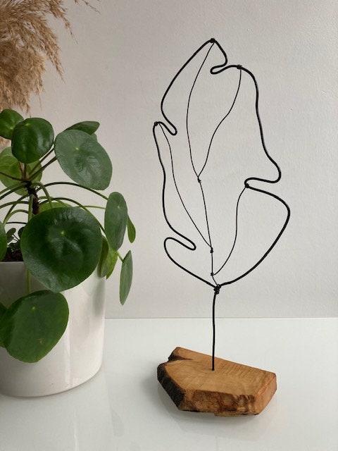 Wire Art Leaf Metal Leaf Desk Decor Office Decor Home | Etsy