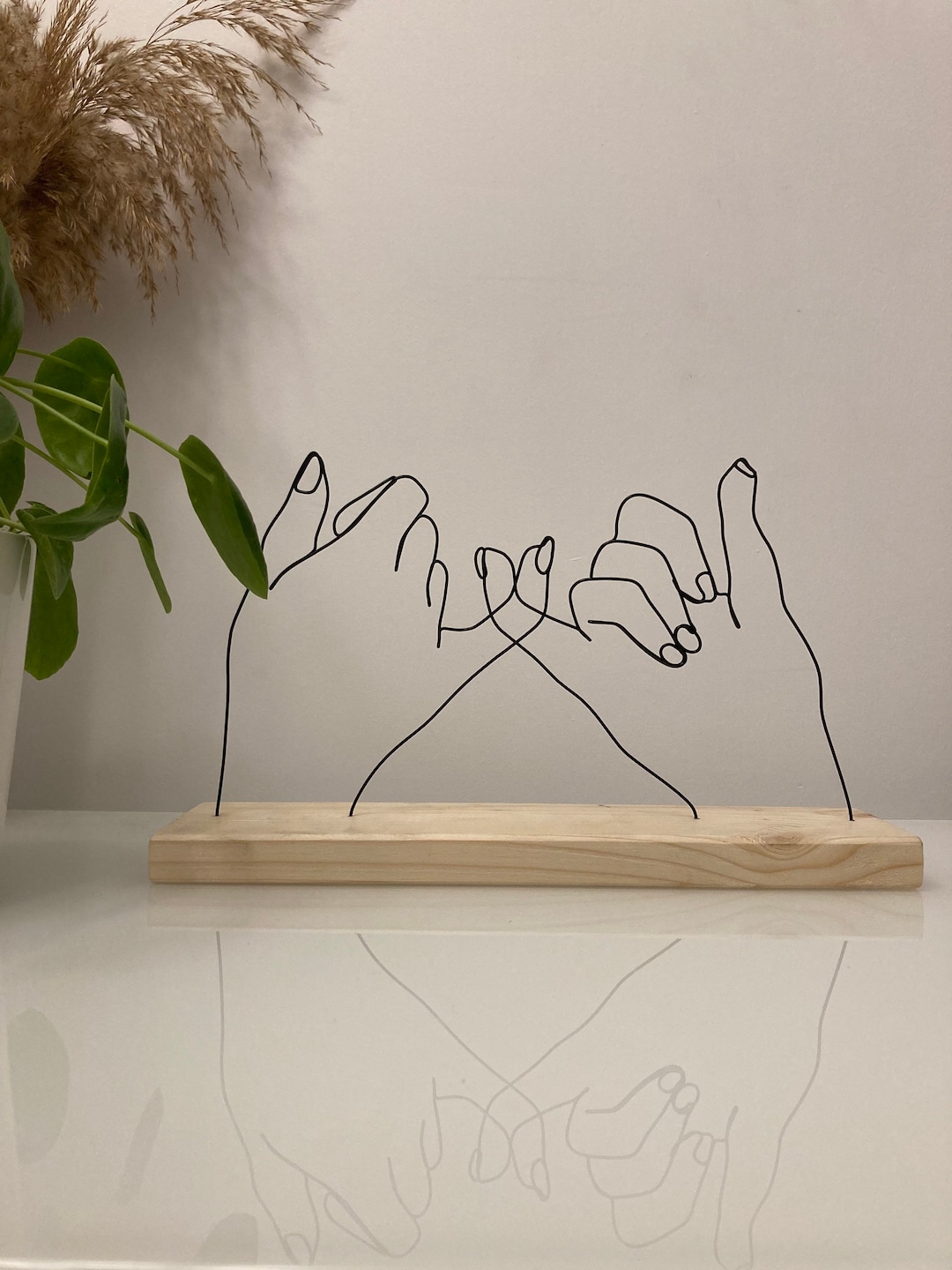 Pinky Promise Sculpture, Wire Art Sculpture, Handmade, Abstract ...