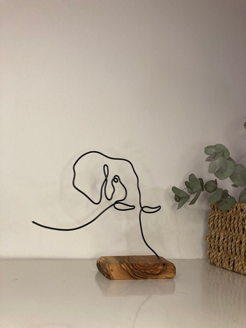 Wire Art Elephant /wire Art Sculpture/handmade/abstract/love/tabletop ...