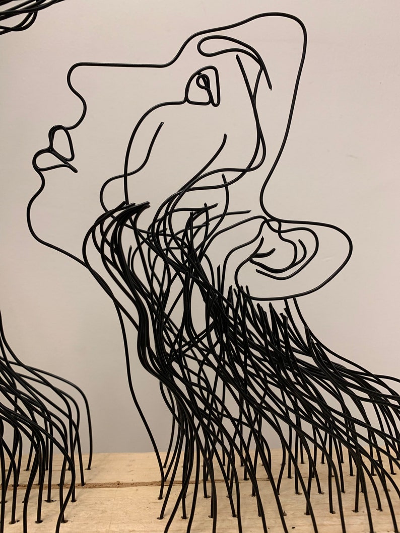 Wire Art Abstract Sculpture Woman Metal Art Office Decor - Etsy