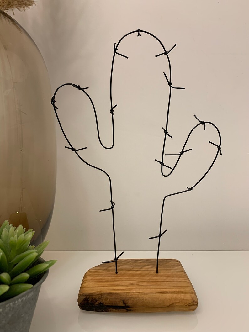 Wire Art Sculpture Cactus Wire Art Sculpture Tabletop Decor - Etsy
