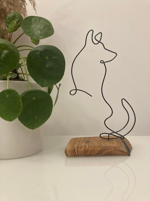 Wire Art Dog Wire Art Sculpture Abstract Tabletop Decor | Etsy