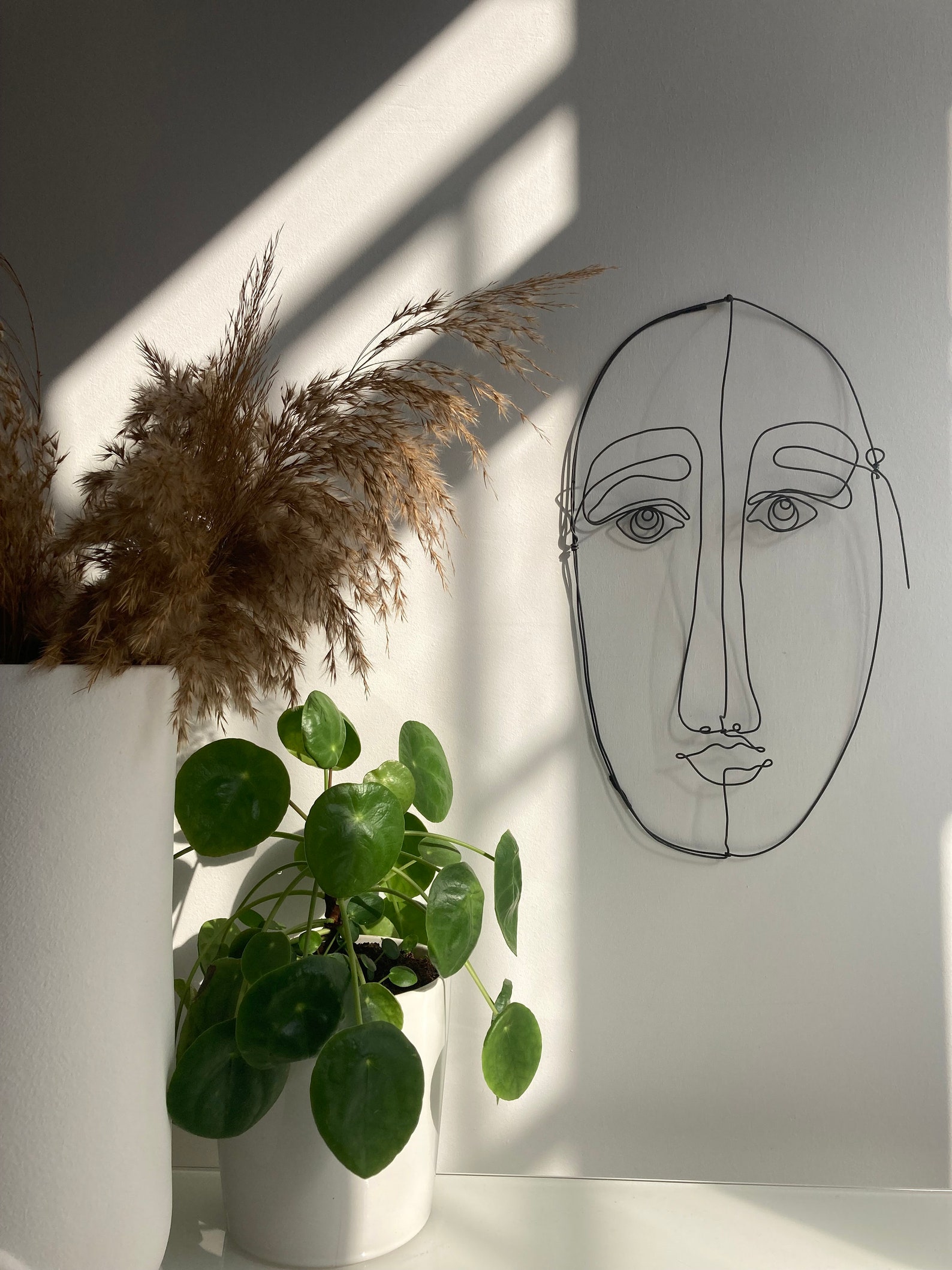 Abstract Face Wire Art Sculpture, 3D Wall Hanging Decor, Unique Wall ...