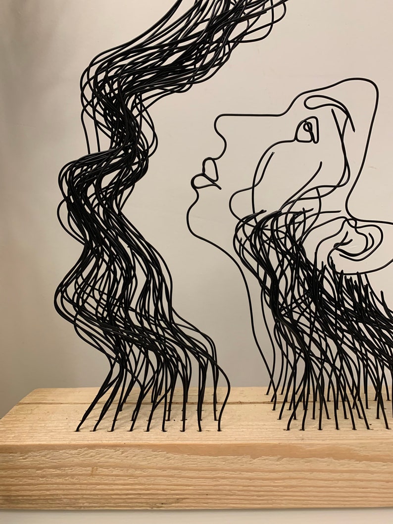 Wire Art Abstract Sculpture Woman Metal Art Office Decor - Etsy