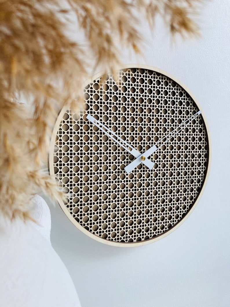Rattan Wall Clock Farmhouse Wall Clock Unique Wall Clock - Etsy