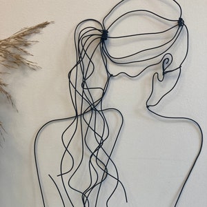 Wire Art Wall Hanging Woman Sculpture , Woman Metal Wall Art, Metal ...