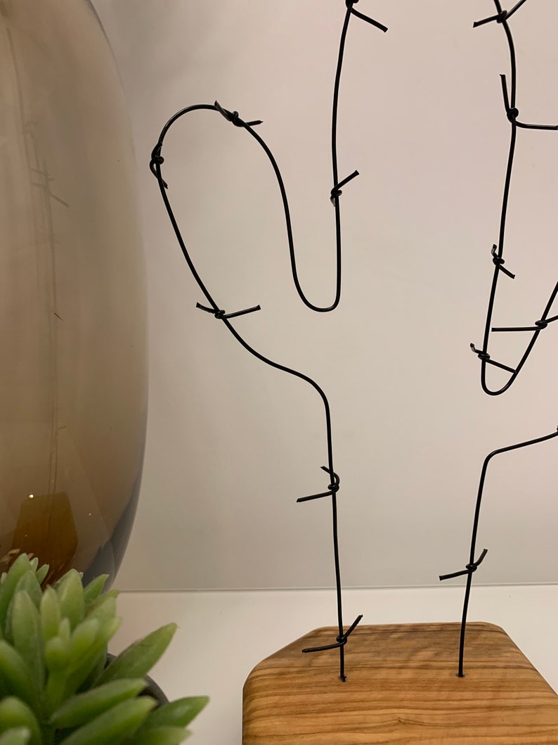 Wire Art Sculpture Cactus Wire Art Sculpture Tabletop Decor | Etsy