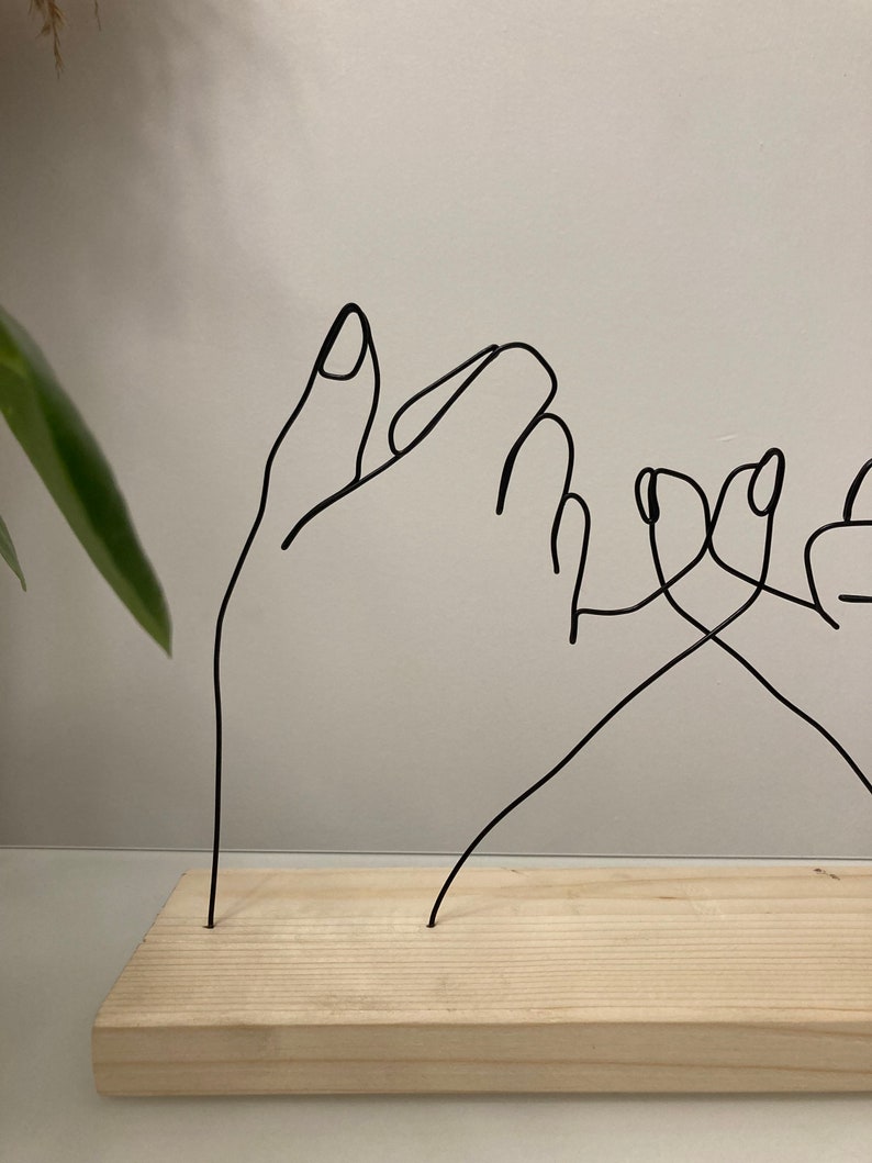 Pinky Promise Sculpture, Wire Art Sculpture, Handmade, Abstract ...