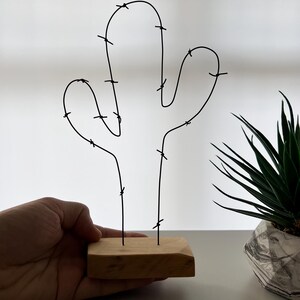 Wire Art Sculpture Cactus, Wire Art Sculpture, Tabletop Decor ...
