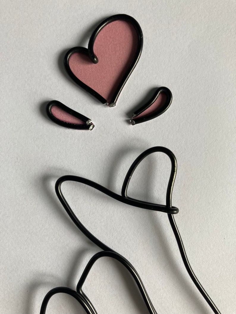 Korean Finger Heart Wire Wall Art Figer Heart Wall Decor - Etsy