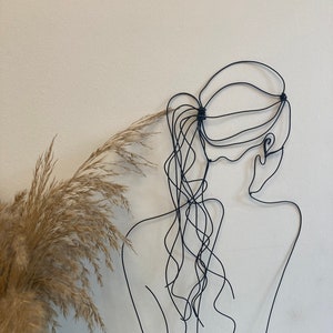 Wire Art Wall Hanging Woman Sculpture , Woman Metal Wall Art, Metal ...