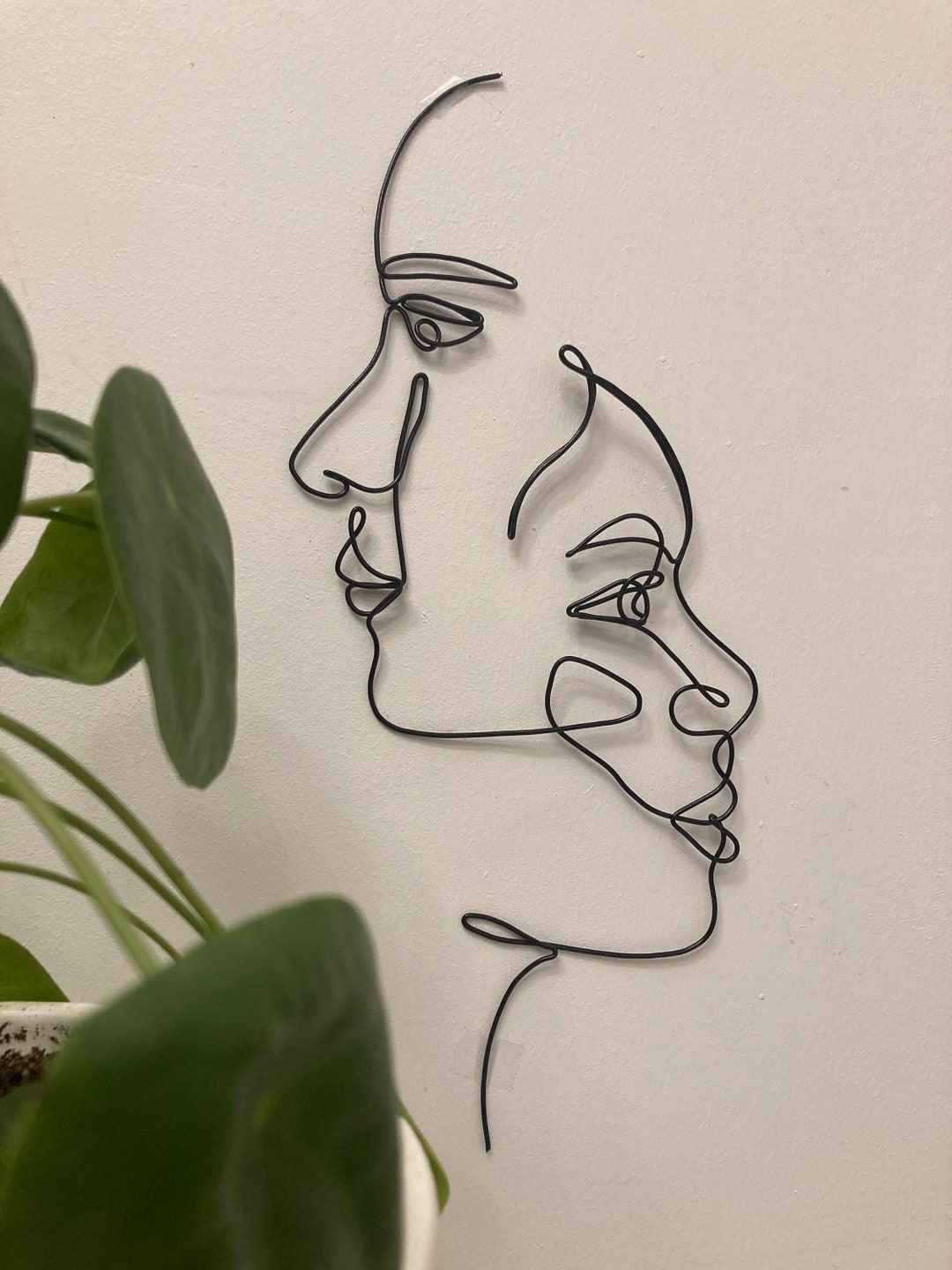 Wire Wall Art, Abstract Sculpture Couple, Wire Woman Statue, Wall Decor ...