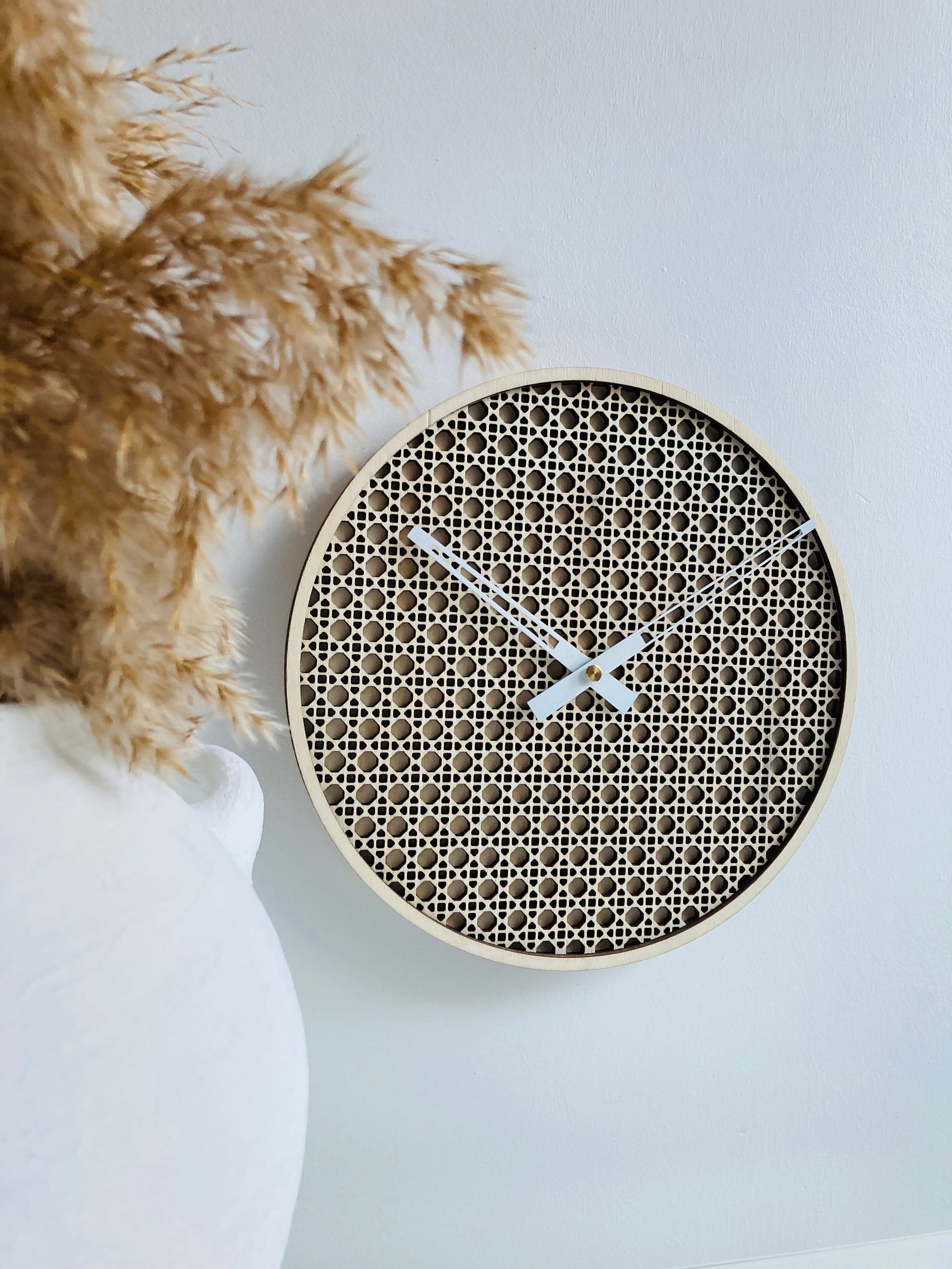Rattan Wall Clock Farmhouse Wall Clock Unique Wall Clock - Etsy