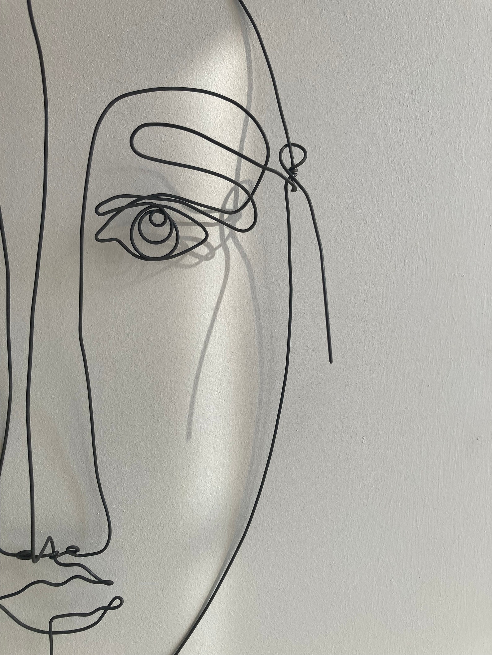Abstract Face Wire Art Sculpture, 3D Wall Hanging Decor, Unique Wall ...