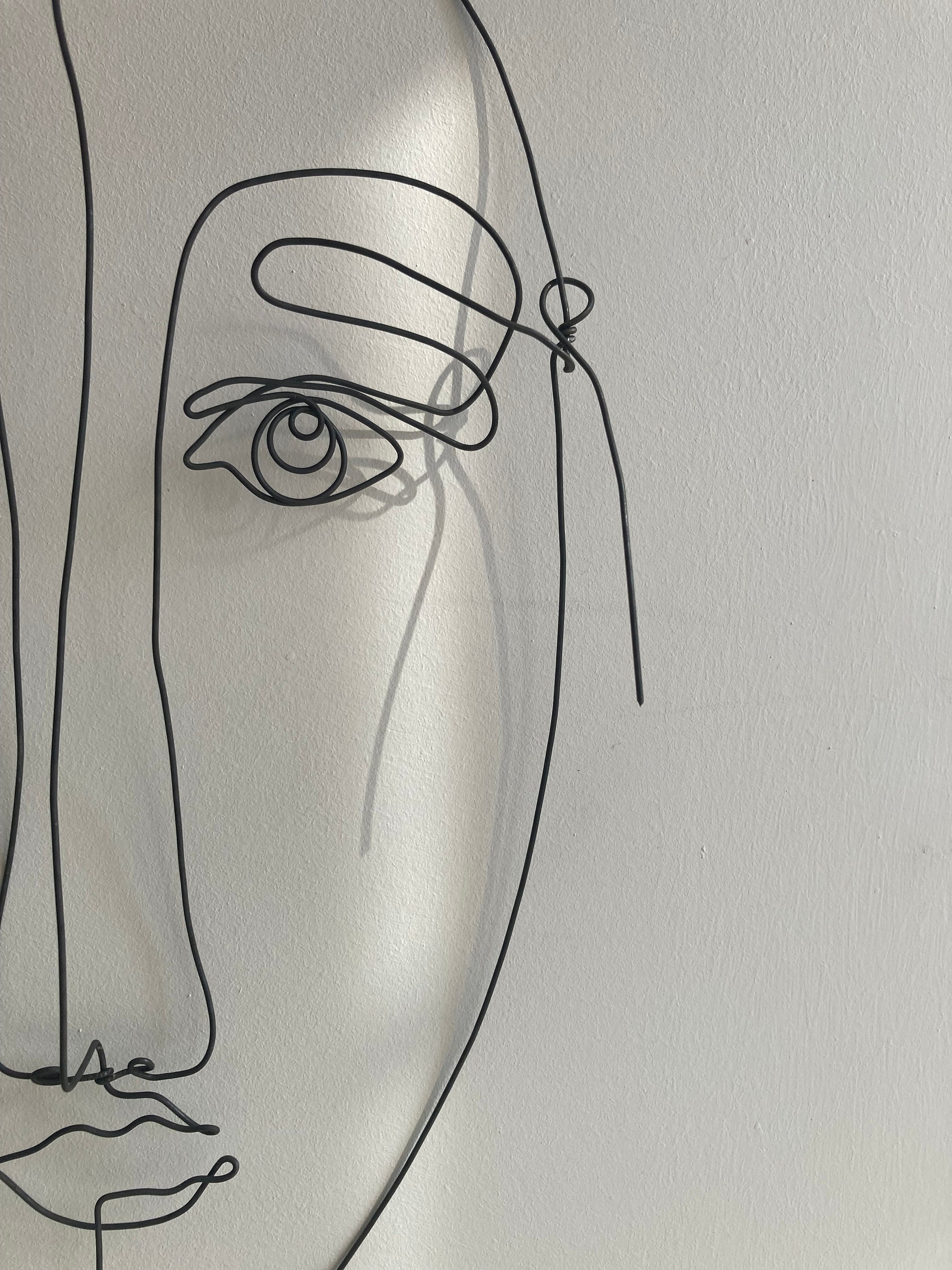 Abstract Face Wire Art Sculpture 3D Wall Hanging Decor | Etsy