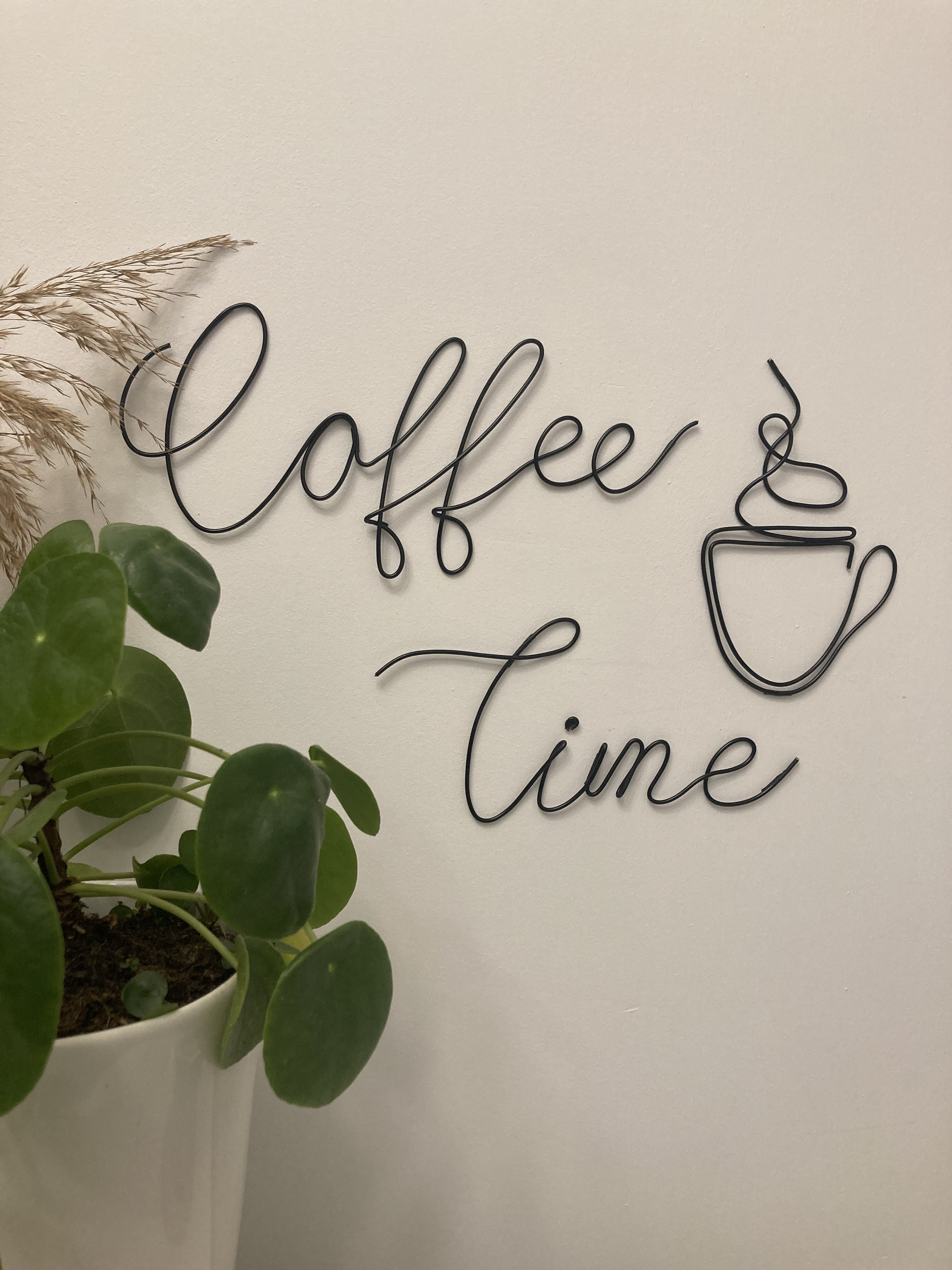 Wire Art Coffee Wall Sign, Coffee Time Wall Decor, Kitchen Wall Sign ...