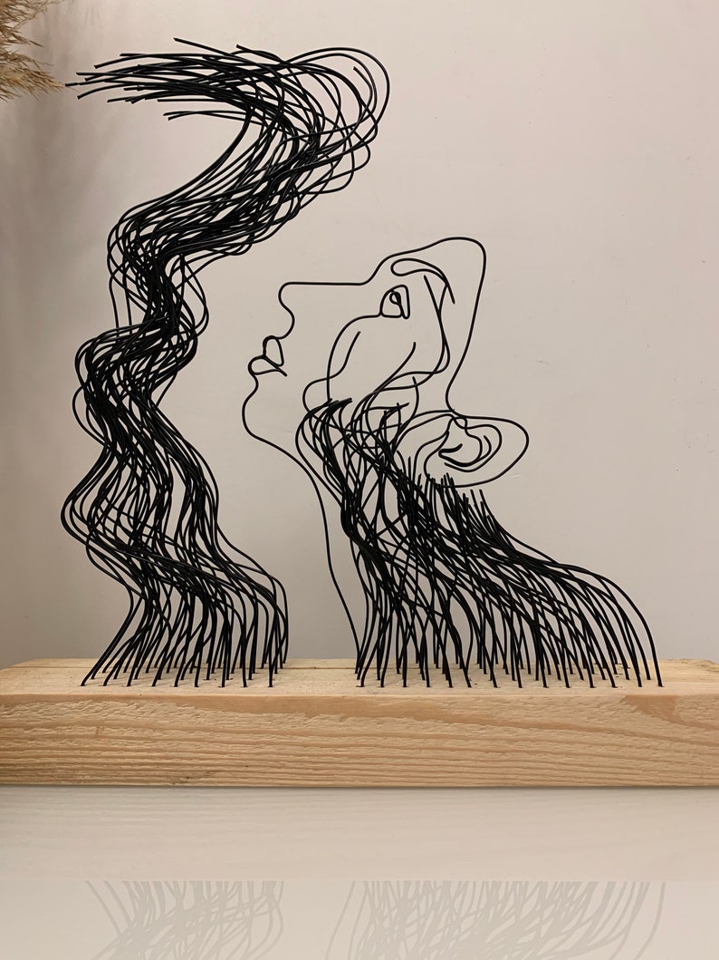 Wire Art Abstract Sculpture Woman Metal Art Office Decor - Etsy