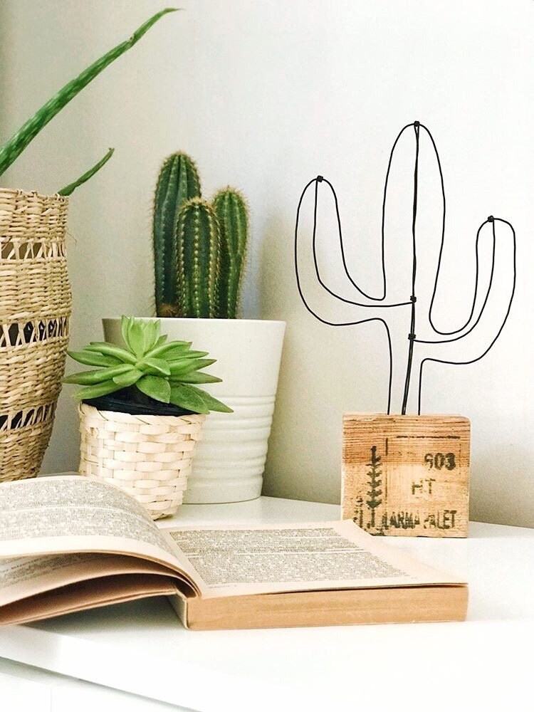 Wire art Cactus / Succulents Decor Metal / Handmade / | Etsy