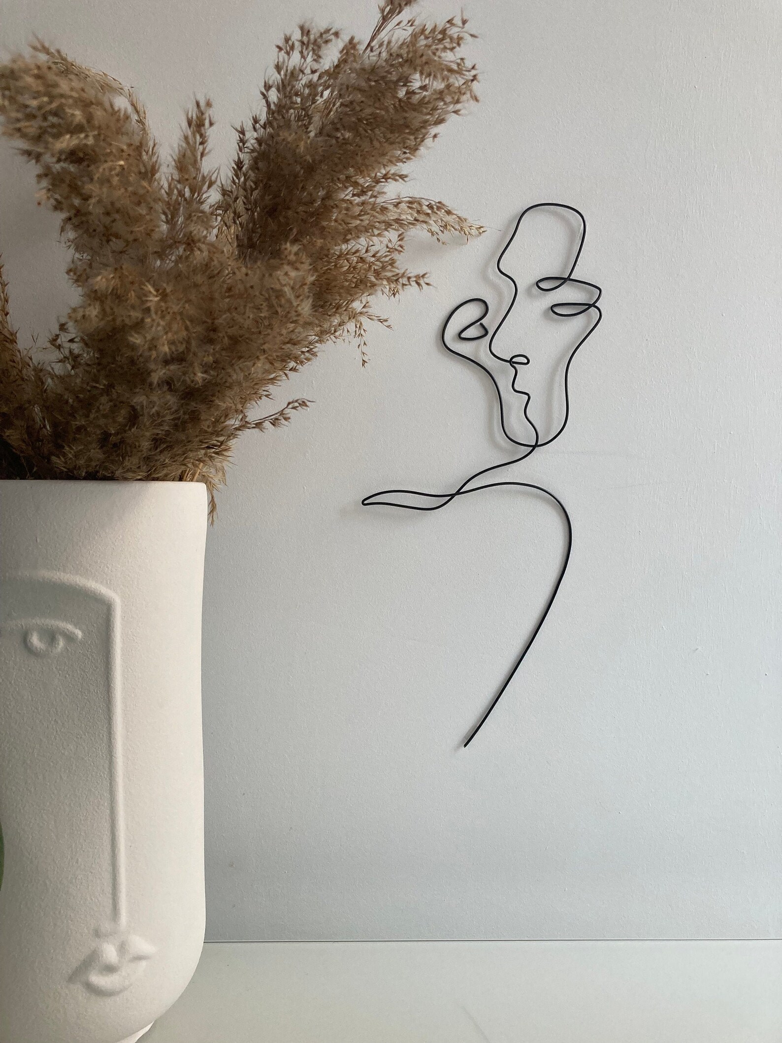 Wire Art One Line Couple Kiss Wire Sculpture of Abstract - Etsy