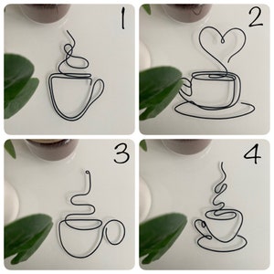 Wire Art Coffee Wall Sign, Coffee Time Wall Decor, Kitchen Wall Sign ...