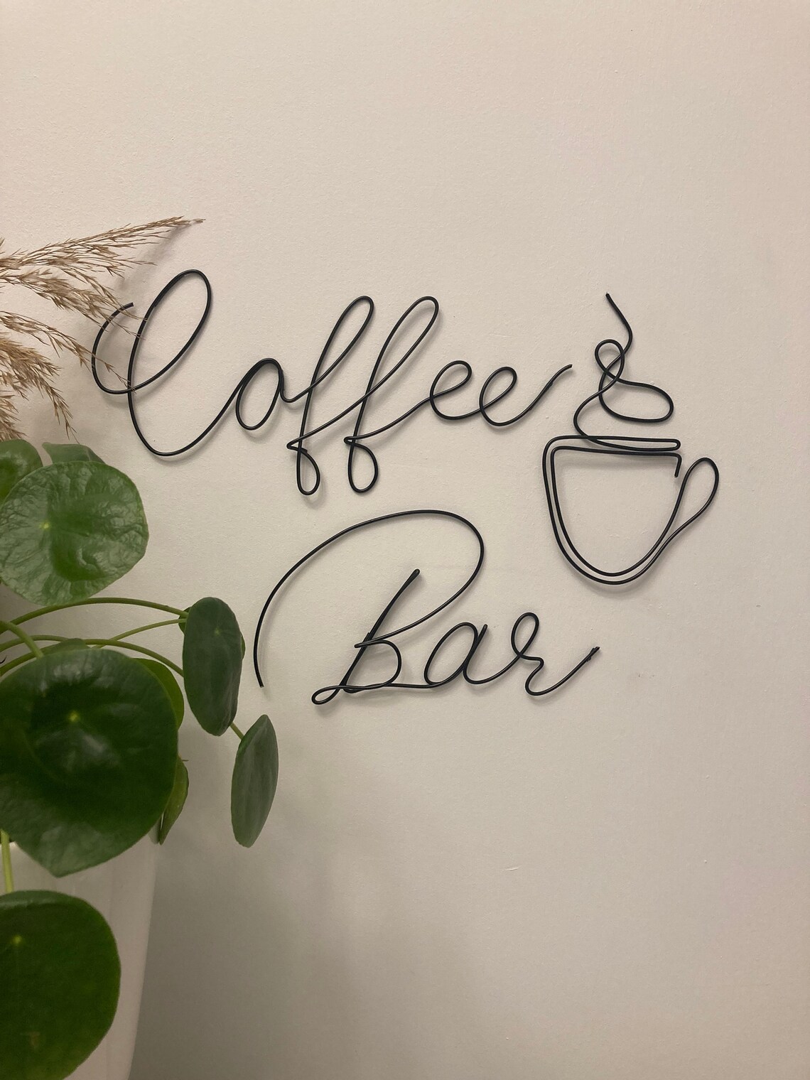 Wire Art Coffee Wall Sign Coffee Bar Wall Decor Kitchen Wall - Etsy