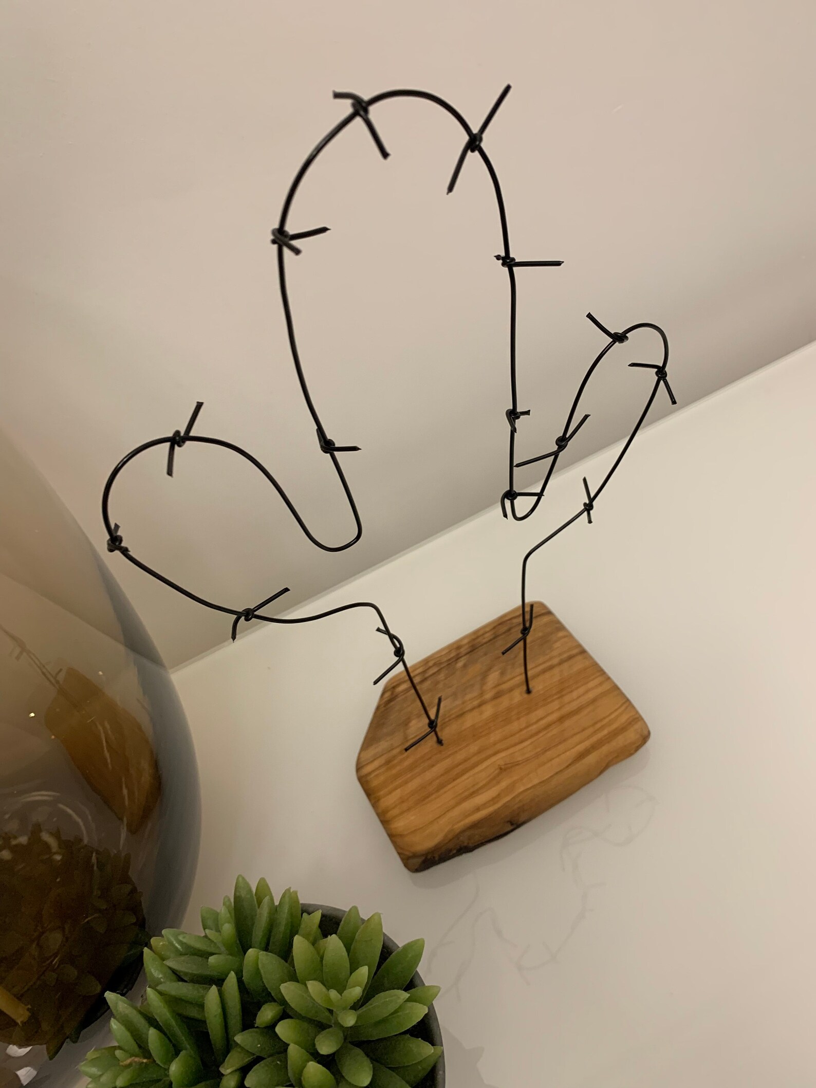 Wire Art Sculpture Cactus Wire Art Sculpture Tabletop Decor | Etsy