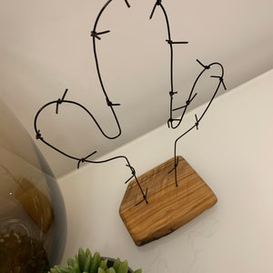 Wire Art Sculpture Cactus Wire Art Sculpture Tabletop Decor - Etsy