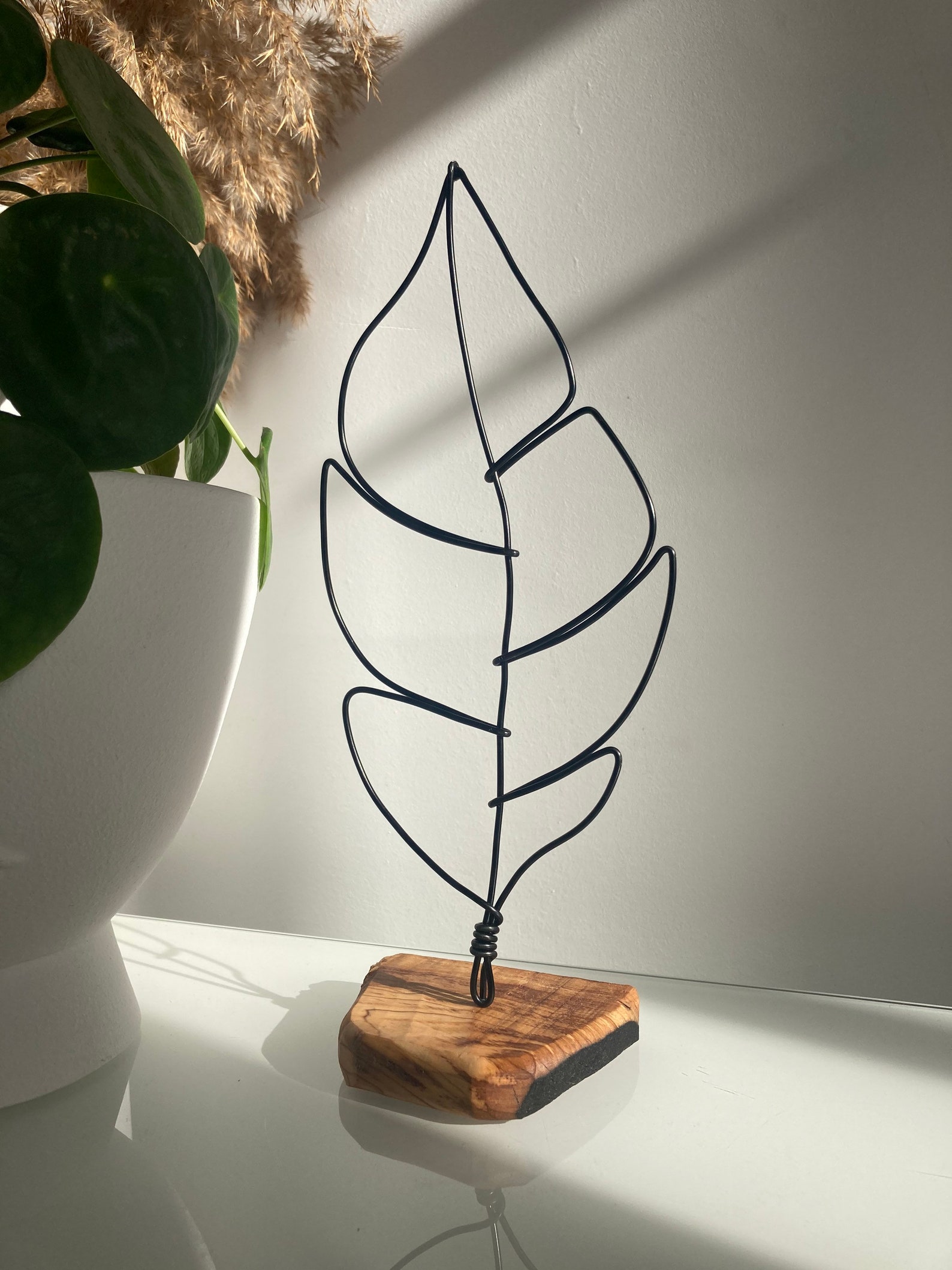 Wire Art Leaf Metal Leaf Desk Decor Office Decor Home - Etsy