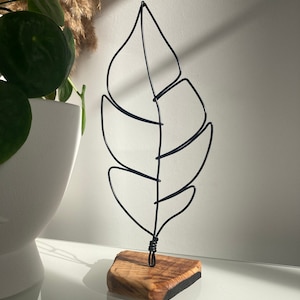Wire Art Leaf, Metal Leaf, Desk Decor, Office Decor, Home Decor, Table ...