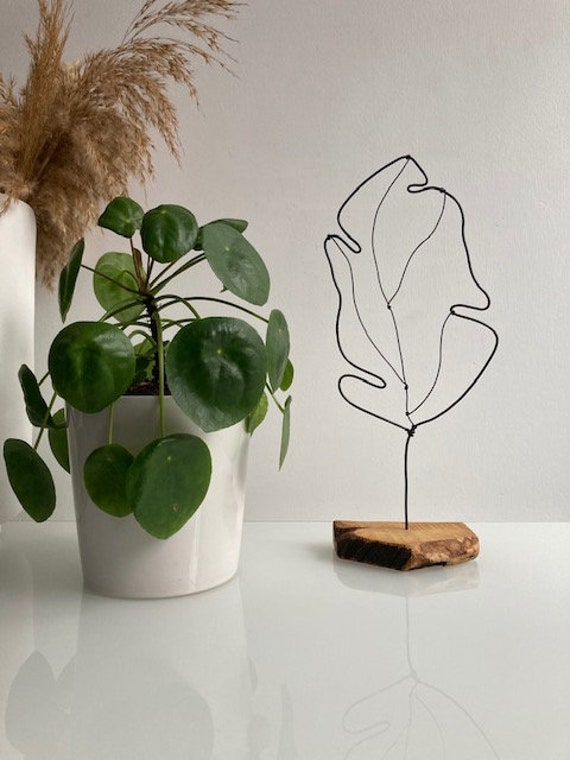 Wire Art Leaf Metal Leaf Desk Decor Office Decor Home | Etsy