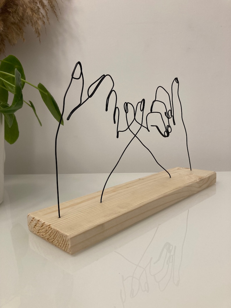 Pinky Promise Sculpture, Wire Art Sculpture, Handmade, Abstract ...