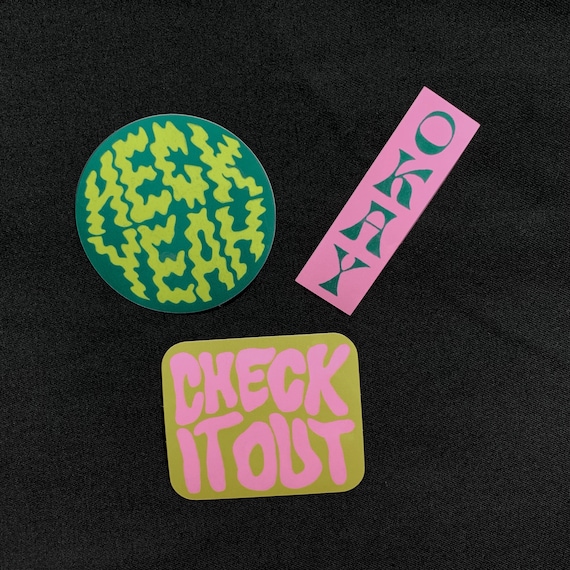 Funky Words Stickers 3 Pack Vinyl Waterproof Laptop Decals - Etsy