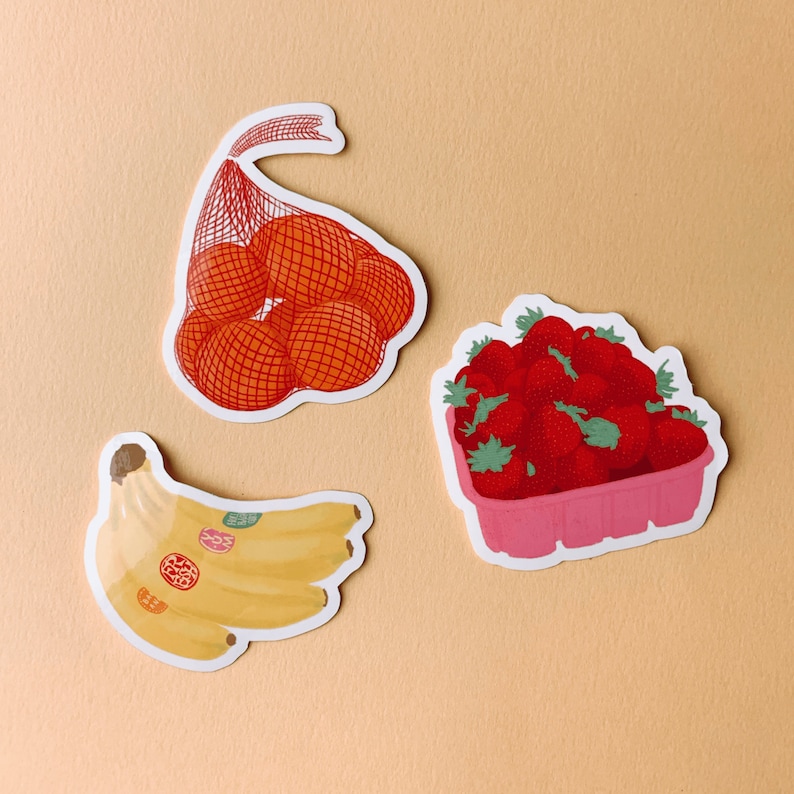 Fruit Stickers 3 Pack - Vinyl Waterproof Laptop Decals - Etsy