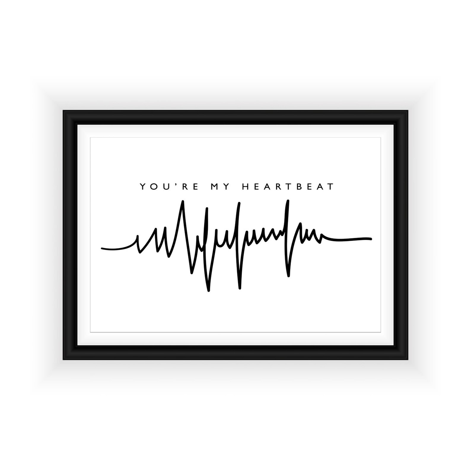 Heartbeat Love Quote Art Print / Poster Typography Modern - Etsy