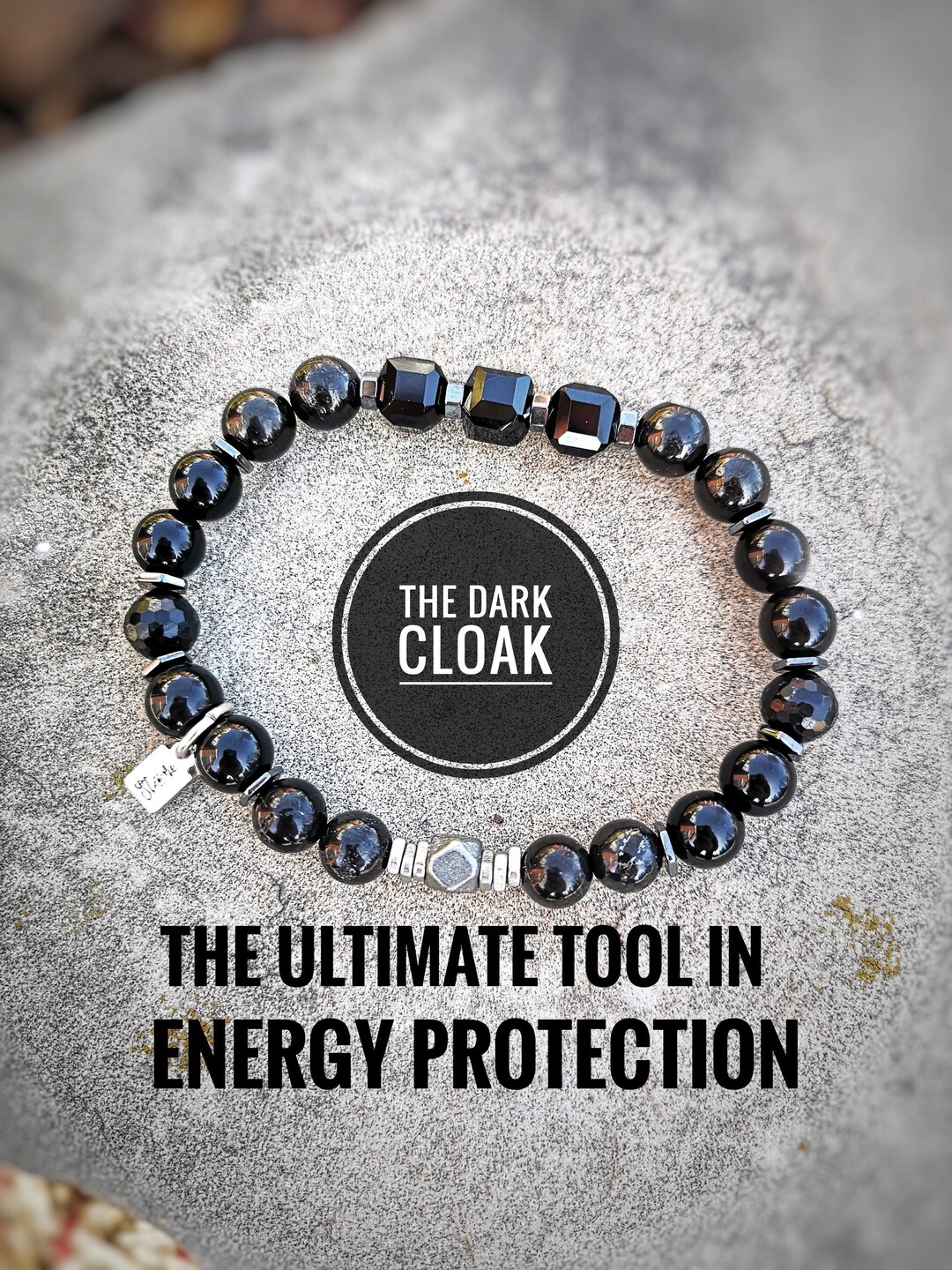 Jet SHUNGITE Bracelet / the DARK CLOAK Bracelet / 6 Black Crystals to ...