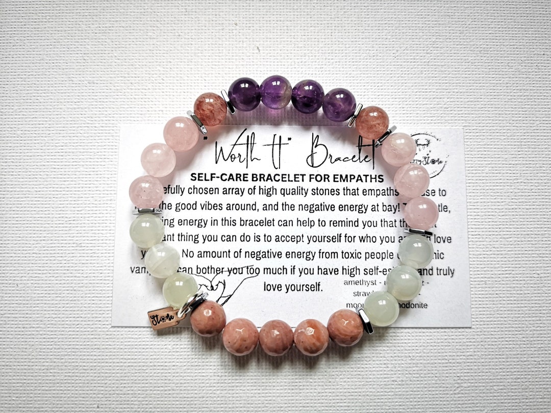 Self-care Bracelet - WORTH IT Bracelet -empath Healing Jewelry - Rose ...