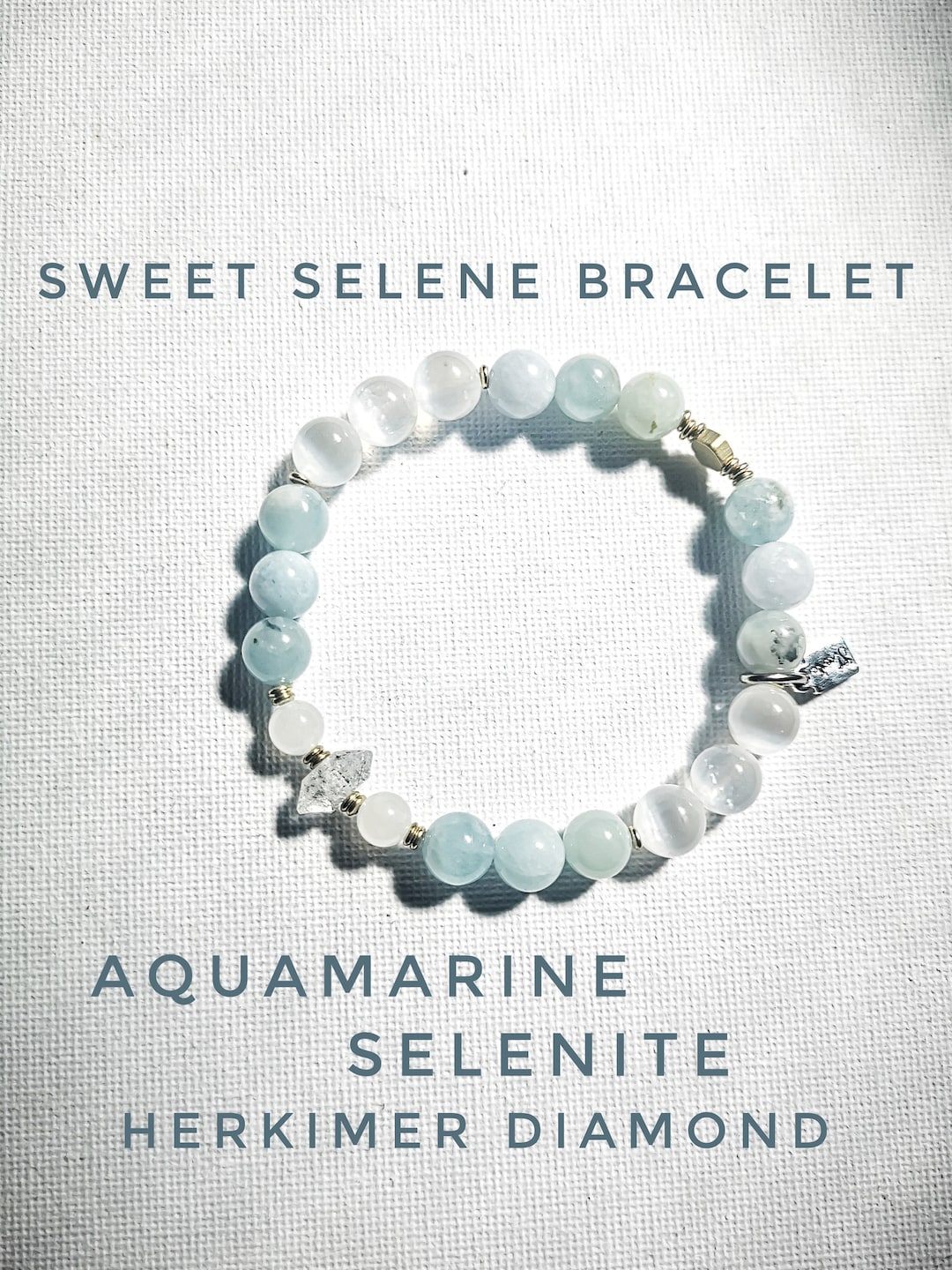 Sweet Selene Bracelet / Matte Blue Aquamarine Selenite & - Etsy