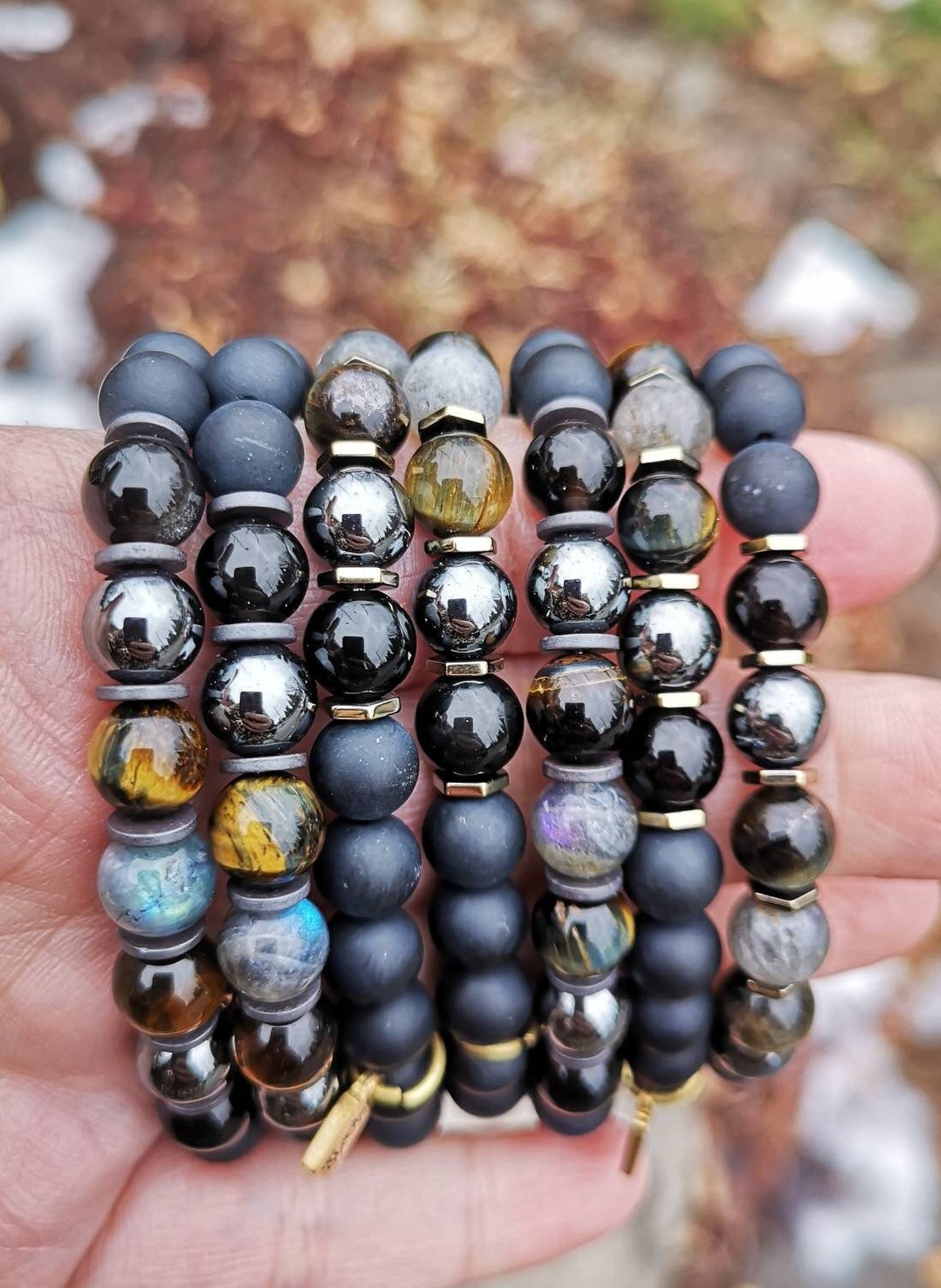 Powerful Protection Bracelet- Tiger's Eye, Obsidian, Hematite ...