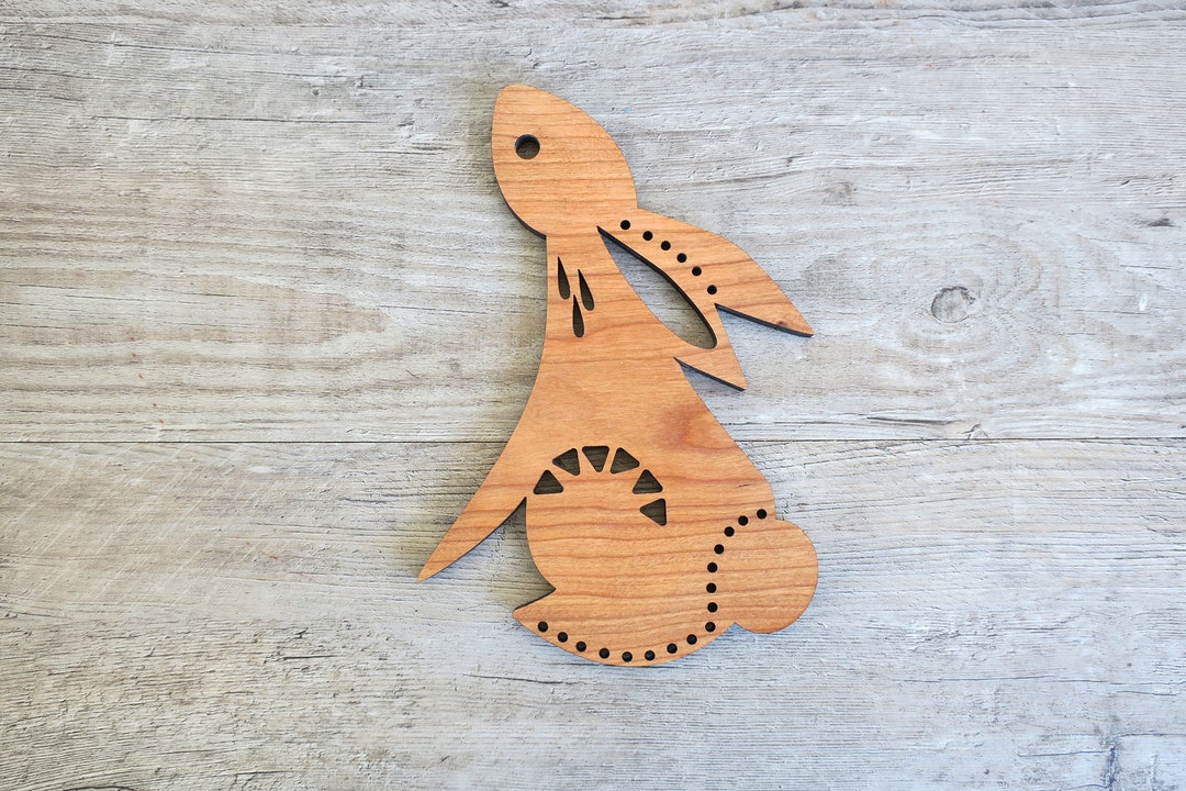 Scandinavian Folk Art Bunny, Woodland Nursery Decor, Wooden Swedish ...