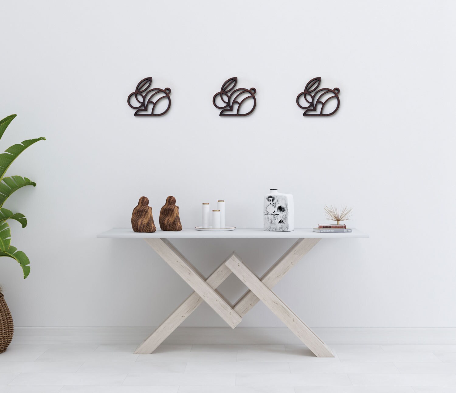 Tani the Rabbit: Wooden Geometric Woodland Animal Form Solid | Etsy