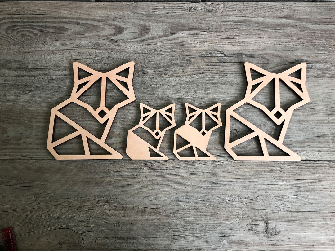 Flin and Fae Fox With 2 Kids, Woodland Nursery Decor, Wooden Foxes Wall ...