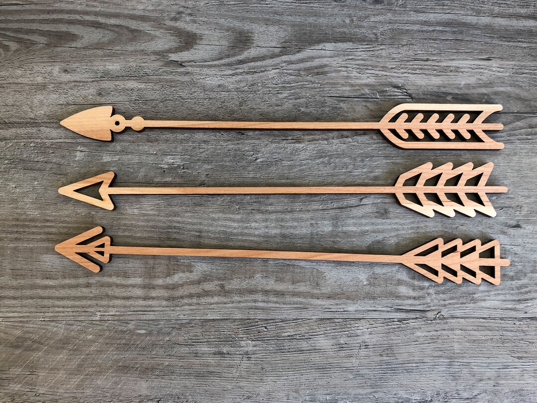 Set of 3 Wooden Arrow Nursery Decor, Modern Wood Arrow Wall Art From ...