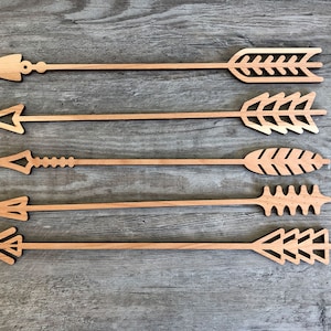 Set of 5 Wooden Arrow Nursery Decor, Modern Wood Arrow Wall Art From ...
