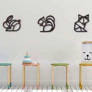 Flin the Fox, Wooden Geometric Fox Wall Decor, College Dorm Decor ...