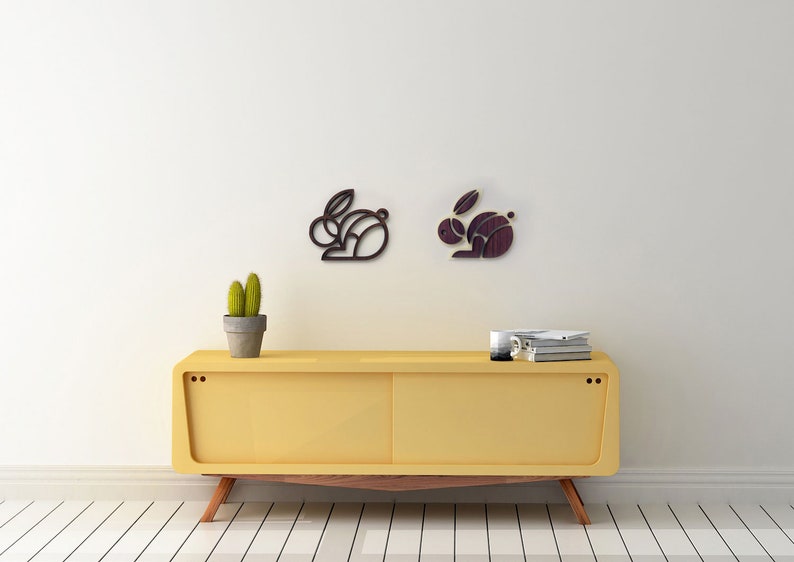 Tani the Rabbit: Wooden Geometric Woodland Animal Form Solid | Etsy