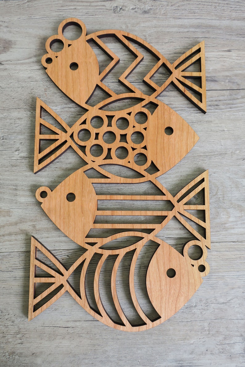 Scandinavian Folk Art Fish Hygge Nursery Decor Wooden - Etsy